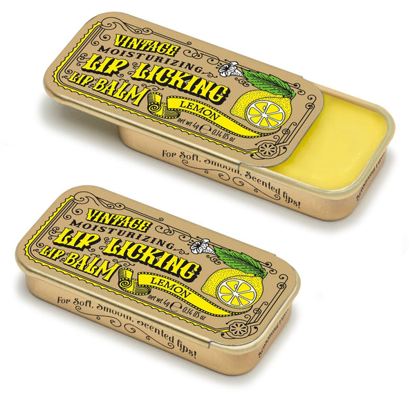 Lemon Lip Licking Flavored Lip Balm - Vintage Slider Tin | TinteWholesale
